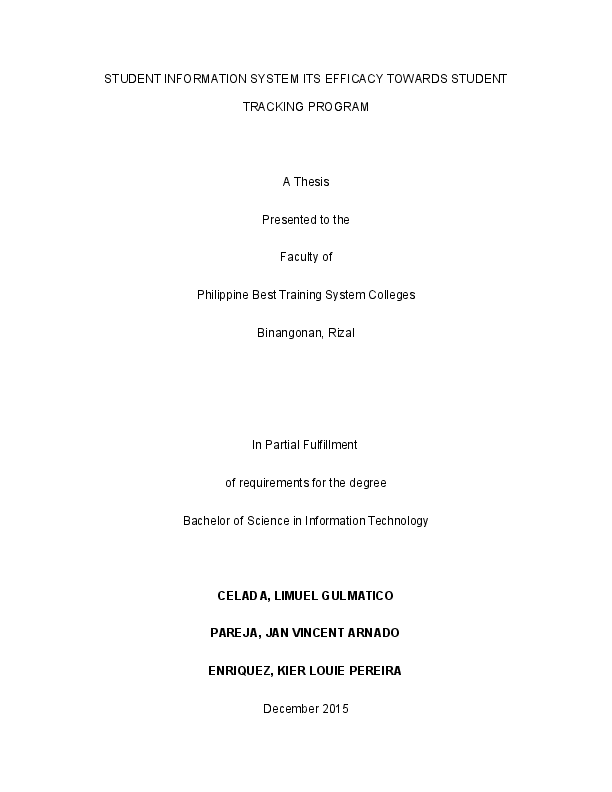 (DOC) STUDENT INFORMATION SYSTEM ITS EFFICACY TOWARDS STUDENT TRACKING ...