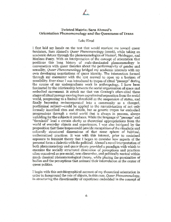 (PDF) Twisted Matrix: Sara Ahmed's Orientation Phenomenology and the ...