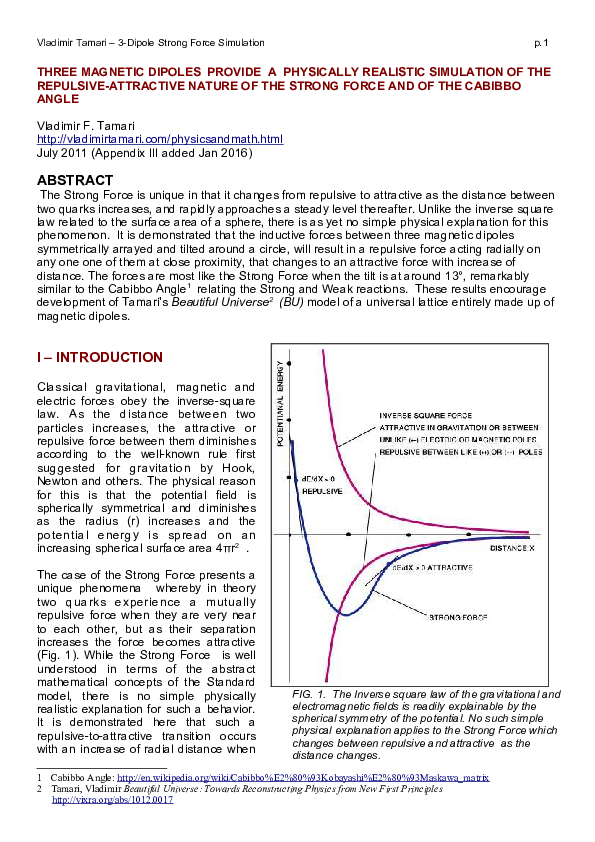(PDF) THREE MAGNETIC DIPOLES PROVIDE A PHYSICALLY REALISTIC SIMULATION ...