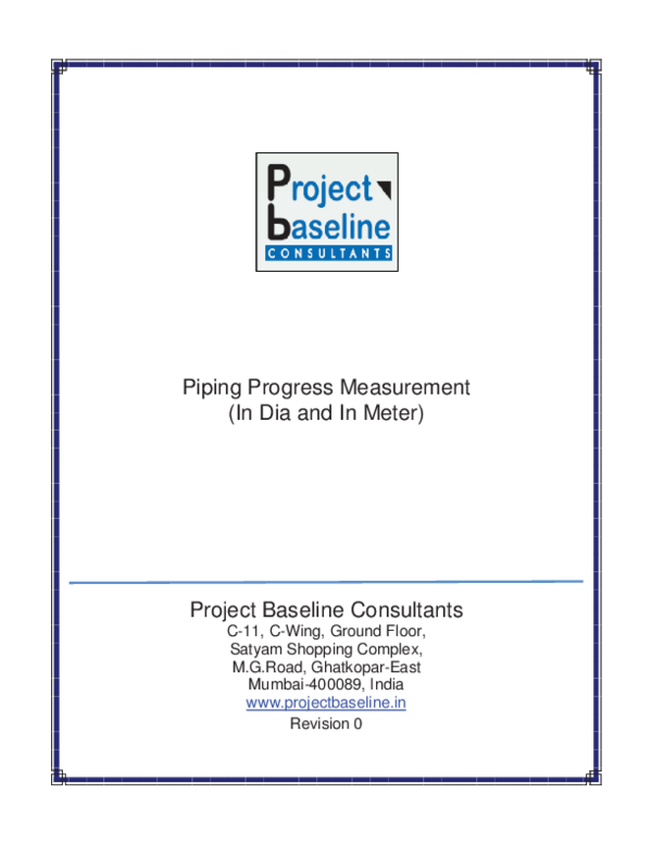 (PDF) Piping Progress Measurement
