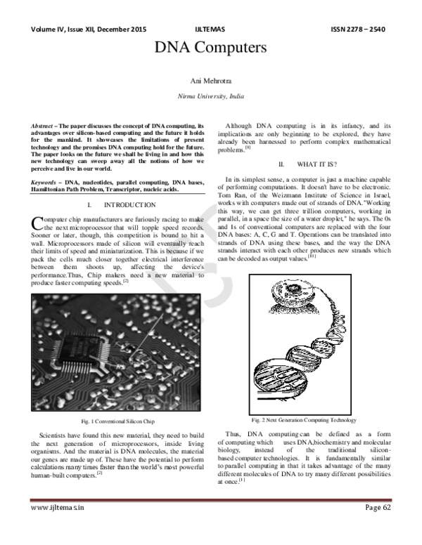 (PDF) DNA Computers