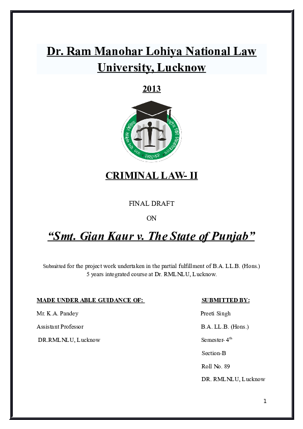 (DOC) Criminal law- II final draft