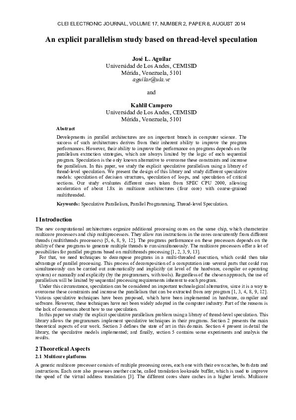 (PDF) An explicit parallelism study based on thread-level speculation