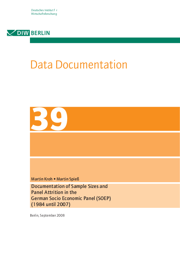 (PDF) Documentation of Sample Sizes and Panel Attrition in the German ...