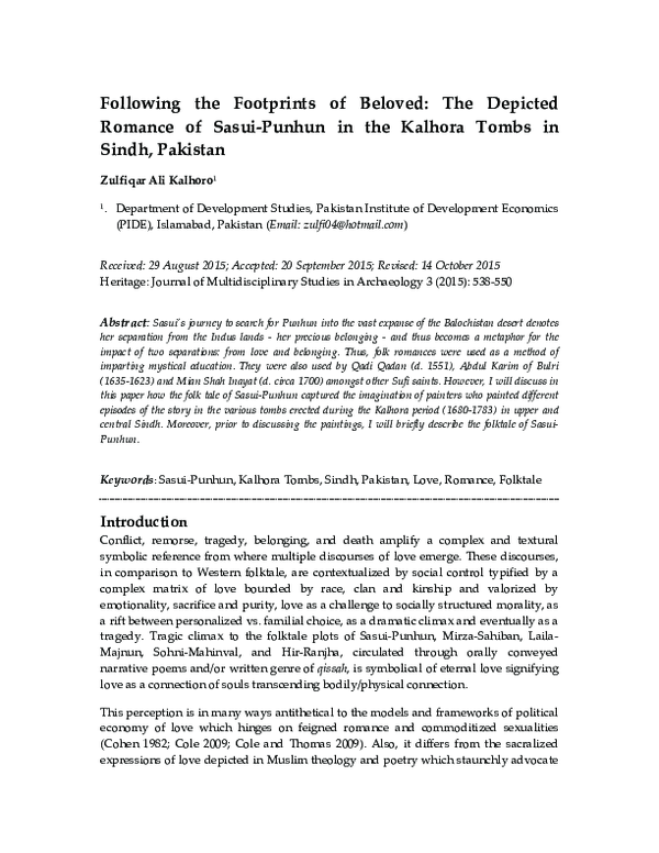 (PDF) Following the Footprints of Beloved: The Depicted Romance of ...