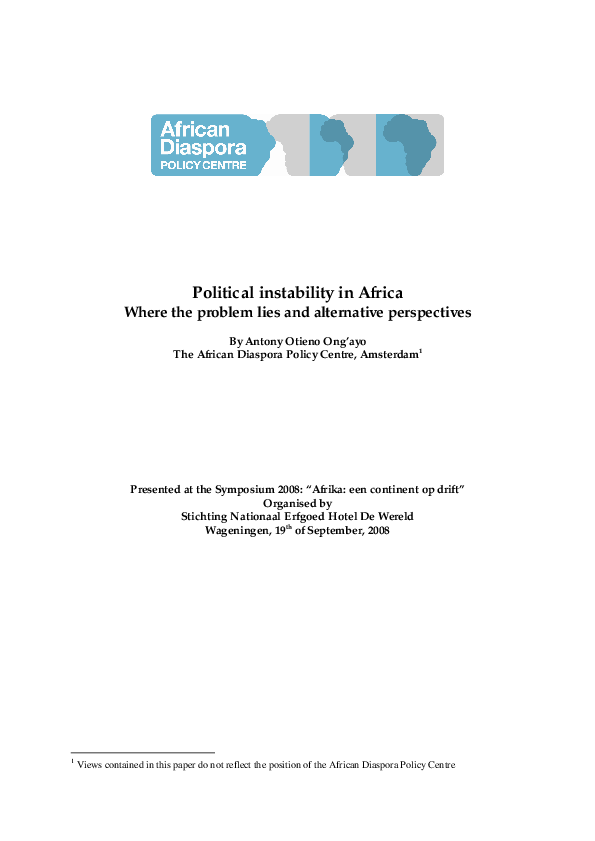 (PDF) Political Instability in Africa - By Antony Ongáyo