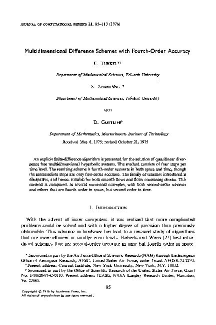 Pdf Multidimensional Difference Schemes With Fourth Order Accuracy