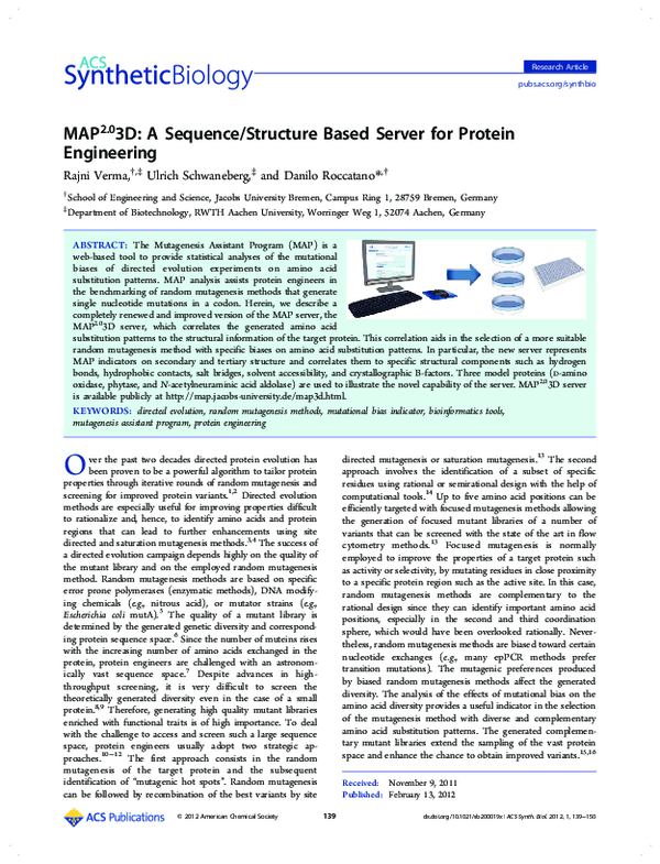 (PDF) MAP2.03D: A Sequence/Structure Based Server for Protein Engineering