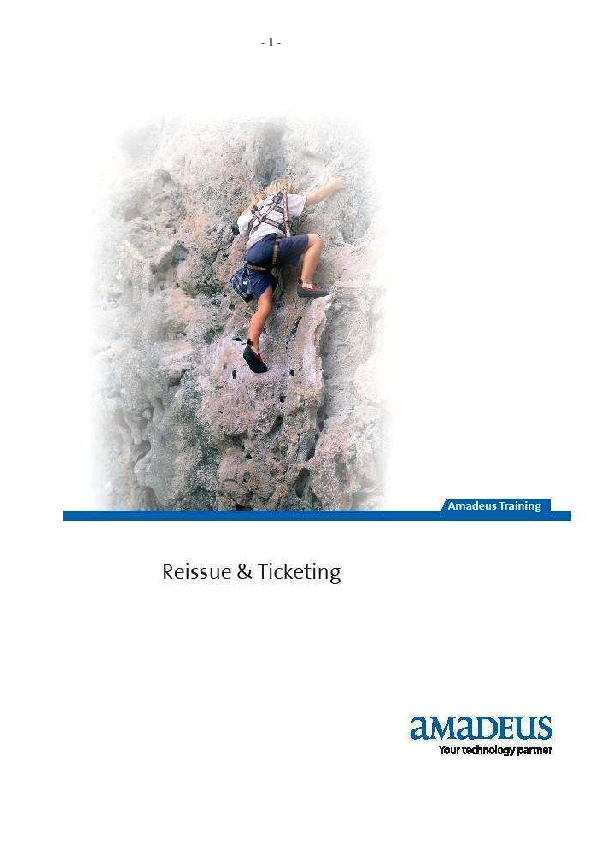 (PDF) Amadeus Reissue and Ticketing Manual