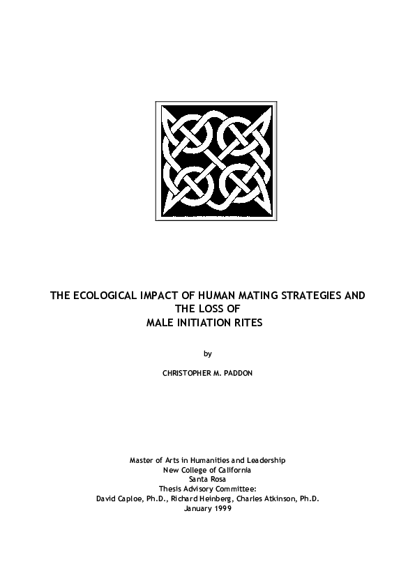 (PDF) THE ECOLOGICAL IMPACT OF HUMAN MATING STRATEGIES AND THE LOSS OF ...