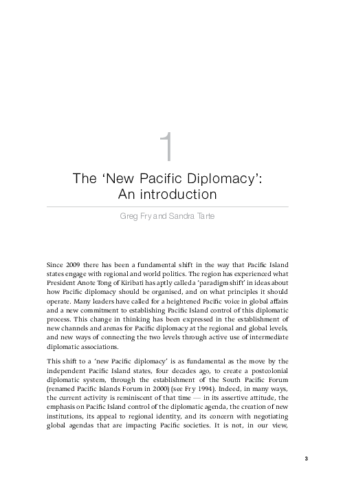 (PDF) The 'New Pacific Diplomacy': An Introduction