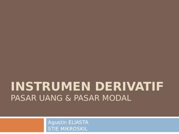 (PPT) XIII INSTRUMEN DERIVATIF