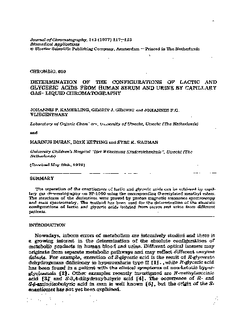 (PDF) Determination of the configurations of lactic and glyceric acids ...