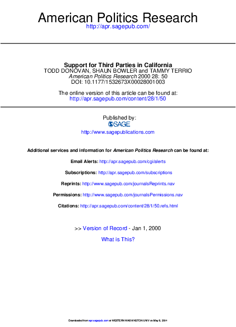(PDF) Support for Third Parties in California