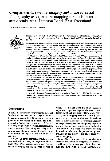 Pdf Comparison Of Satellite Imagery And Infrared Aerial Photography