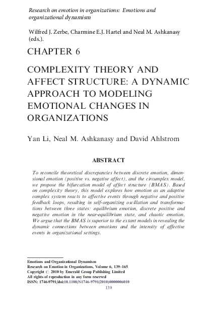(PDF) Complexity theory and affect structure: a dynamic approach to modeling emotional changes ...