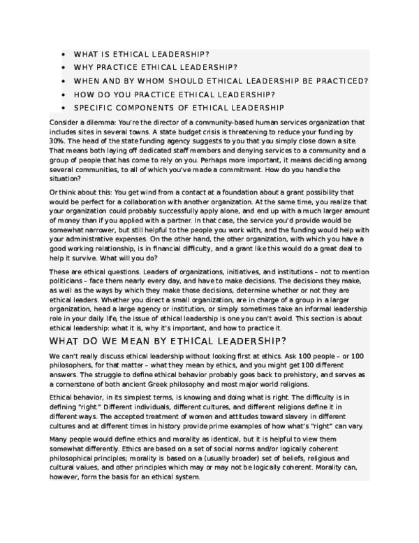 (DOC) Ethical leadership