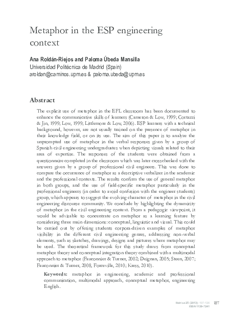 (PDF) “Metaphor in the ESP engineering context”