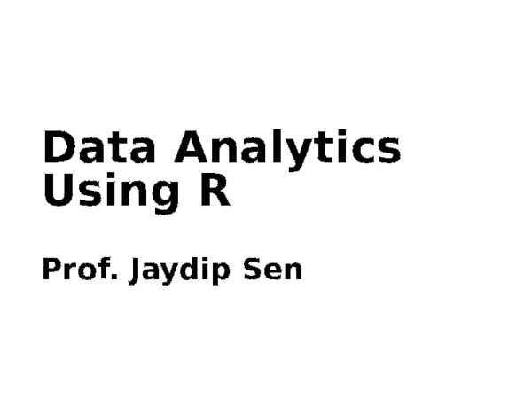 Data Analytics Using R