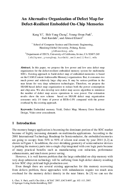 (PDF) An alternative organization of defect map for defect-resilient ...