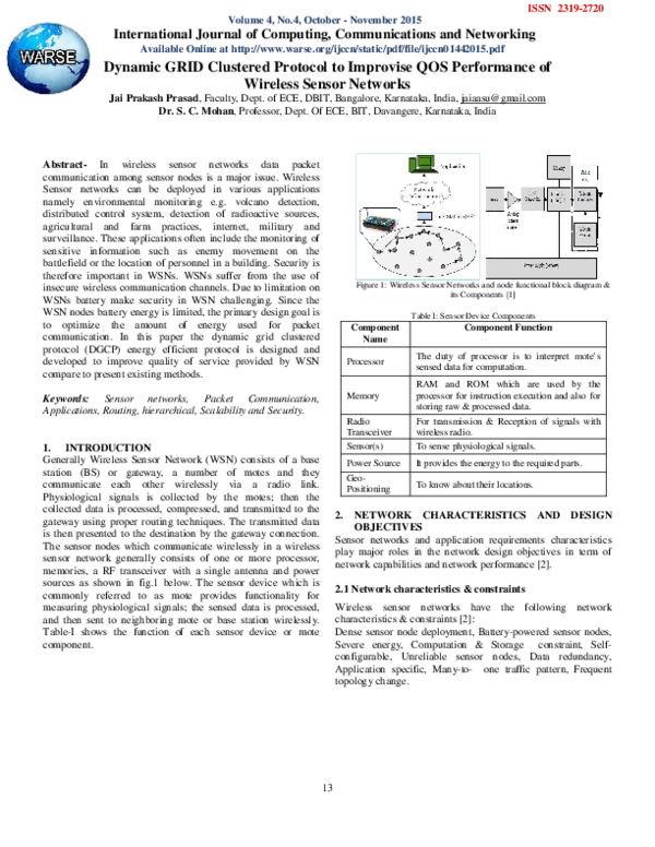 Pdf Dynamic Grid Clustered Protocol To Improvise Qos Performance Of