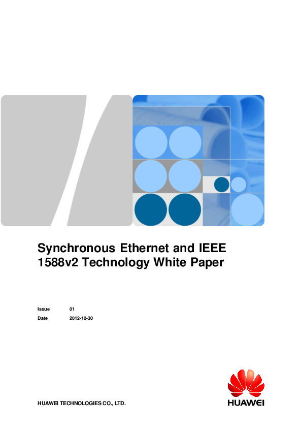 (PDF) Synchronous Ethernet and IEEE 1588v2 Technology White Paper