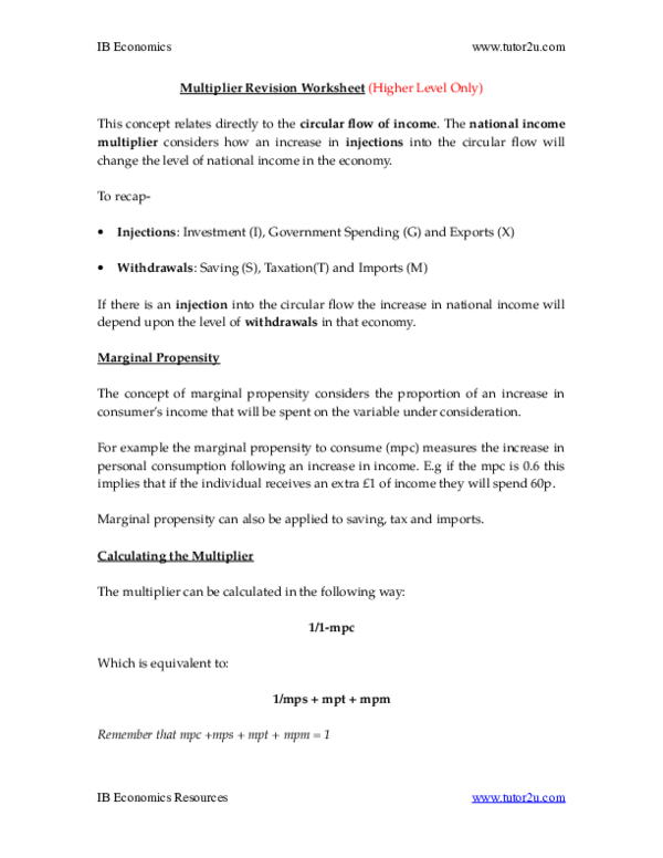 (DOC) Multiplier Revision Worksheet