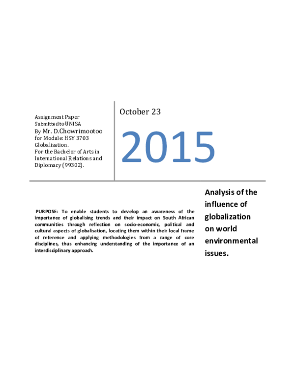 What are the environmental impacts of globalization - managelat