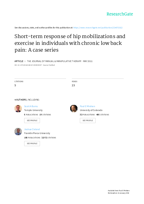 (PDF) Short-term response of hip mobilizations and exercise in ...