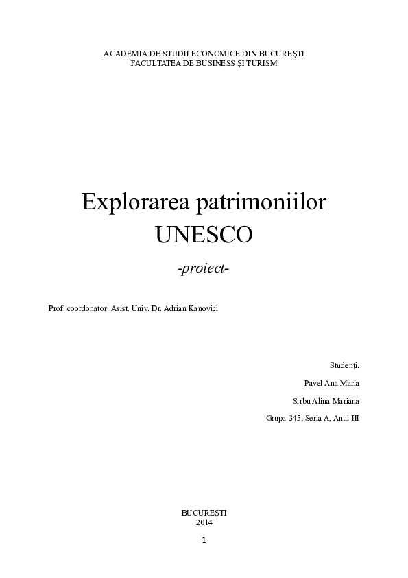 (DOC) Proiect final Geografia Turismului 1