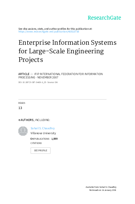 (PDF) Enterprise Information Systems for Large-Scale Engineering Projects