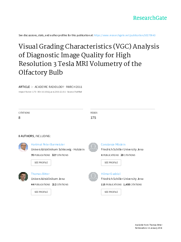(PDF) Visual Grading Characteristics (VGC) Analysis of Diagnostic Image ...