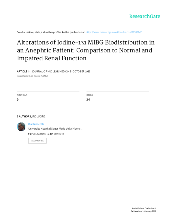 (PDF) Alterations of iodine-131 MIBG biodistribution in an anephric ...