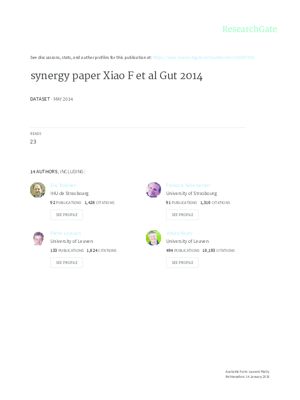 (PDF) synergy paper Xiao F et al Gut 2014