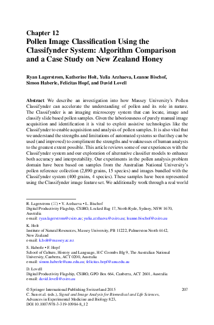 (PDF) Pollen Image Classification Using the Classifynder System ...