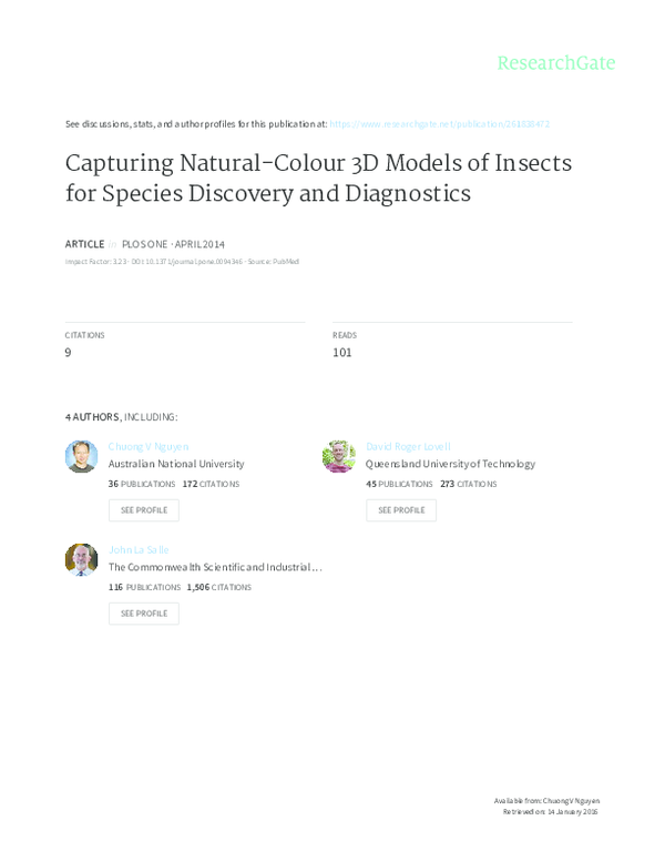 (PDF) Capturing Natural-Colour 3D Models of Insects for Species ...
