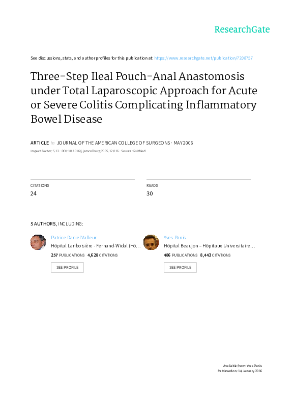 (PDF) Hybrid Single-incision Laparoscopic Restorative Proctocolectomy ...
