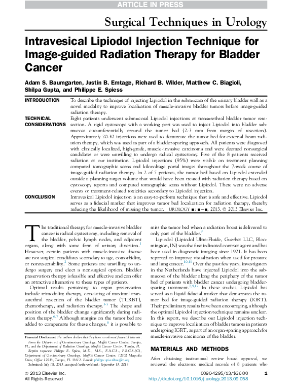 (PDF) Intravesical Lipiodol Injection Technique for Image-guided ...