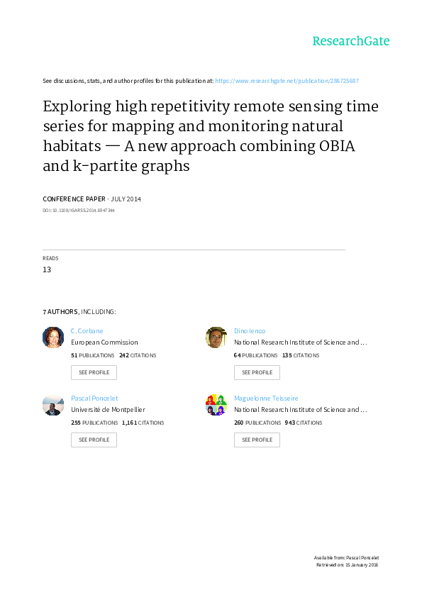 (PDF) Exploring high repetitivity remote sensing time series for mapping and monitoring natural ...