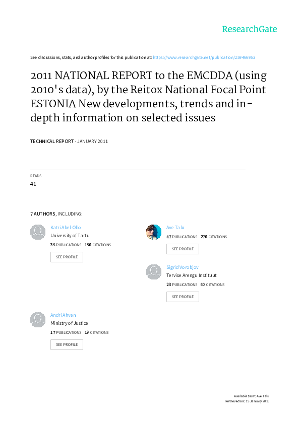 (PDF) 2011 NATIONAL REPORT to the EMCDDA (using 2010's data), by the ...
