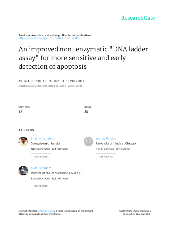 (PDF) An improved non-enzymatic “DNA ladder assay” for more sensitive ...