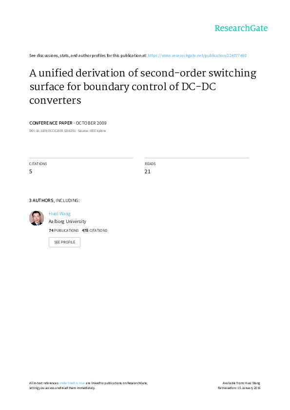 (PDF) A unified derivation of second-order switching surface for boundary control of DC-DC ...