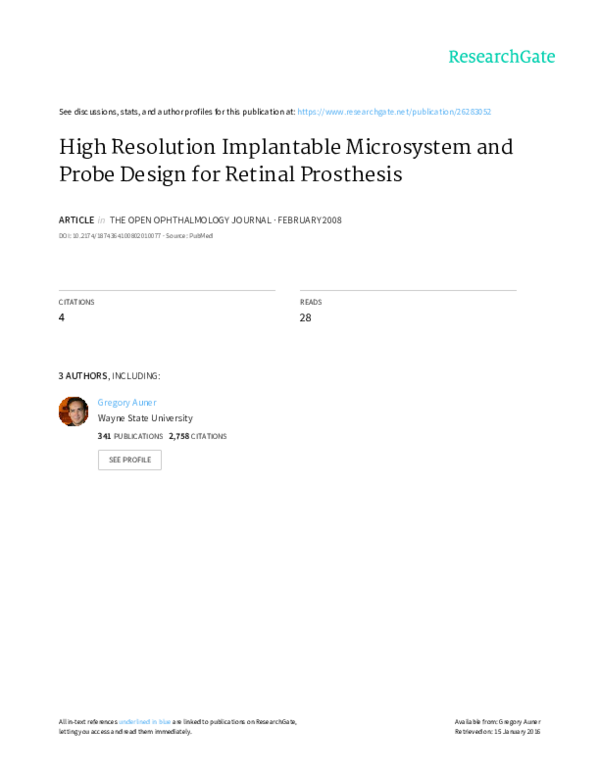 (PDF) High resolution implantable microsystem and probe design for ...
