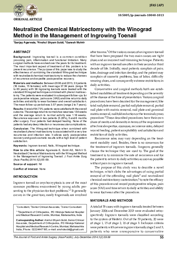 (PDF) Neutralized Chemical Matricectomy with the Winograd Method in the ...