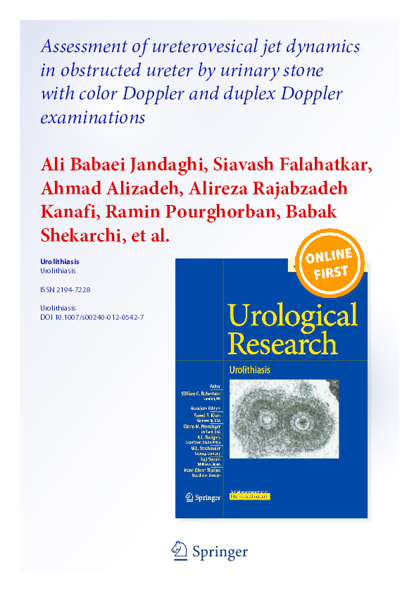 (PDF) Assessment of ureterovesical jet dynamics in obstructed ureter by ...
