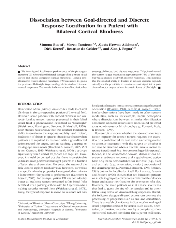 (PDF) Dissociation between Goal-directed and Discrete Response ...