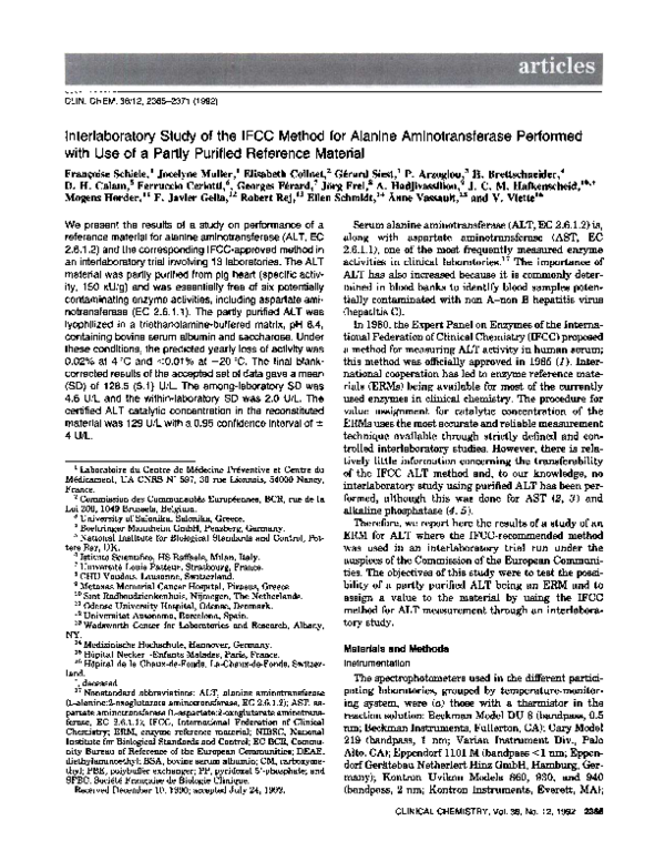 (PDF) lnterlaboratory Study of the IFCC Method for Alanine ...