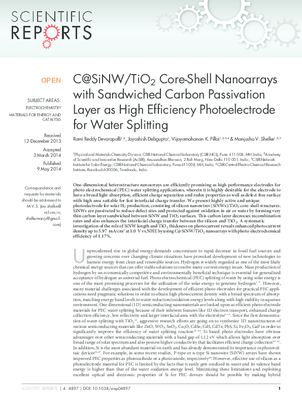 Pdf Csinwtio2 Core Shell Nanoarrays With Sandwiched Carbon