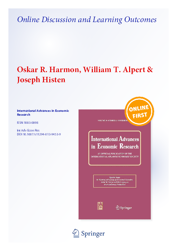 (PDF) Online Discussion and Learning Outcomes