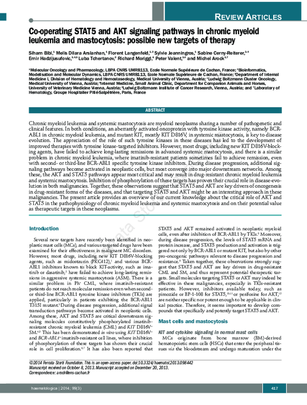 (PDF) Co-operating STAT5 and AKT signaling pathways in chronic myeloid ...